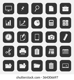 Office Icons White Background Stock Vector Stock Vector (Royalty Free ...
