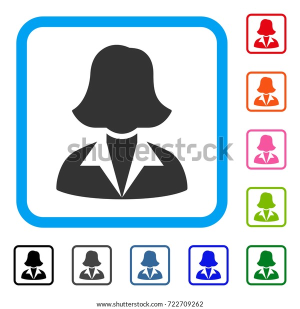 Office Lady Icon Flat Pictogram Symbol Stock Vector (Royalty Free ...