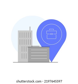 Office Location Buildings Map Pin Modern Stock Vector (Royalty Free ...