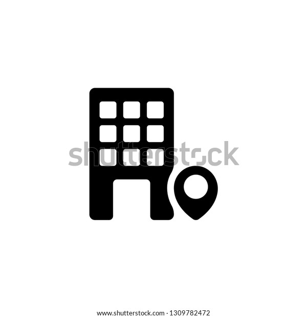 Office Location Icon Vector Illustration Stock Vector (Royalty Free ...