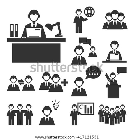 Office Man Icon Set 스톡 벡터(사용료 없음) 417121531 - Shutterstock