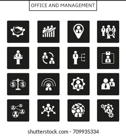 Office Management Icons Stock Vector (Royalty Free) 709935334 ...