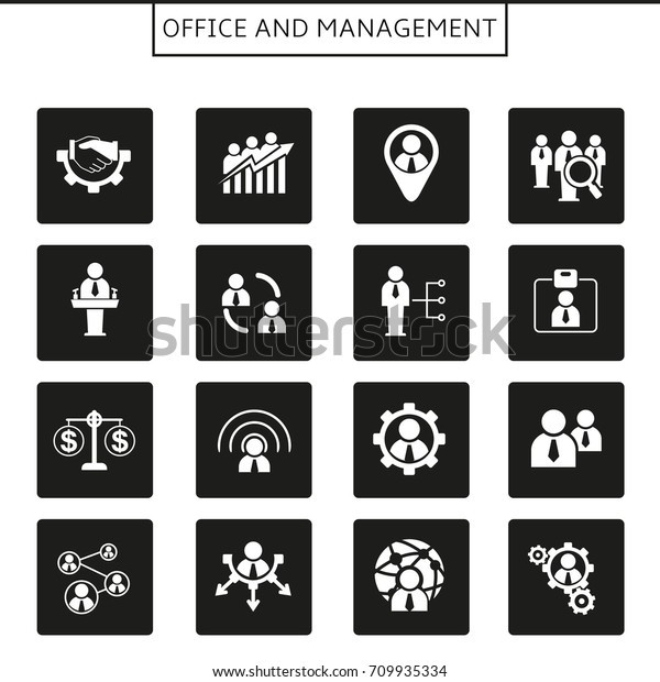 Office Management Icons Stock Vector (Royalty Free) 709935334 ...