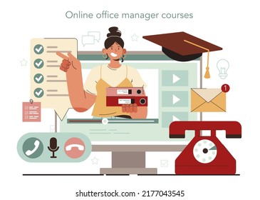 Office Manager Online Service Platform Coworking Stock Vector (Royalty ...