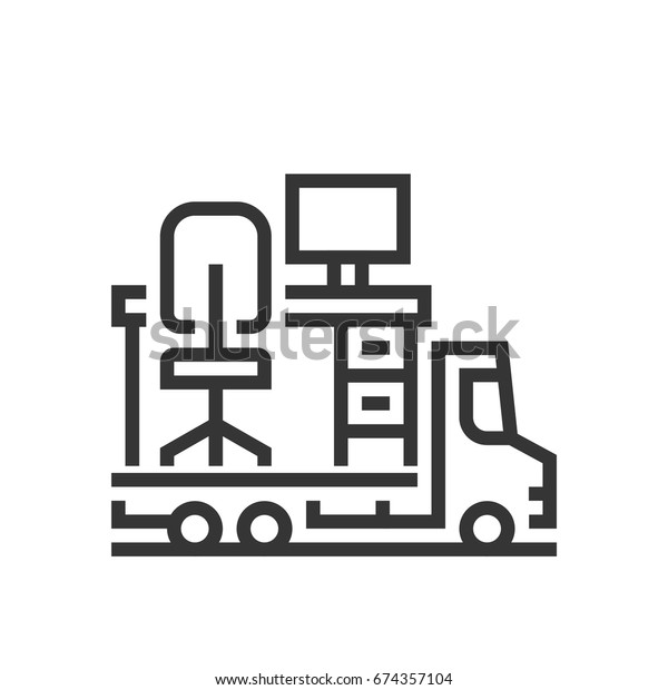 Office Moving Icon Part Square Icons Stock Vector (Royalty Free ...