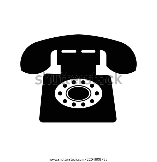 Office Old Dial Telephone Icon Black Stock Vector (Royalty Free ...