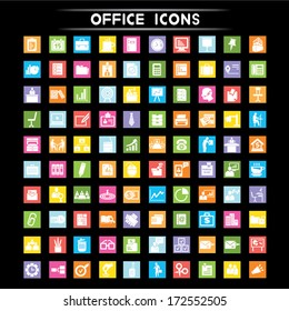 Office Organization Icons Set Flat Icons Stock Vector (Royalty Free ...