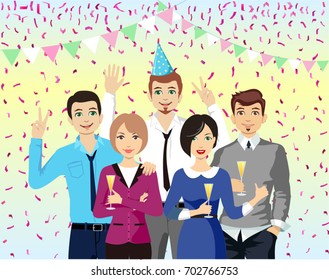 Office Party Vector Illustration Group Business: เวกเตอร์สต็อก (ปลอดค่า ...
