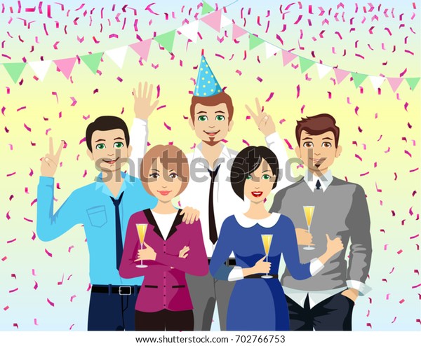 Office Party Vector Illustration Group Business: เวกเตอร์สต็อก (ปลอดค่า ...