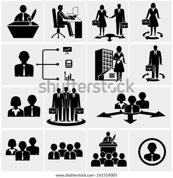Office People Icons Set Stock Vector (Royalty Free) 161514005 ...