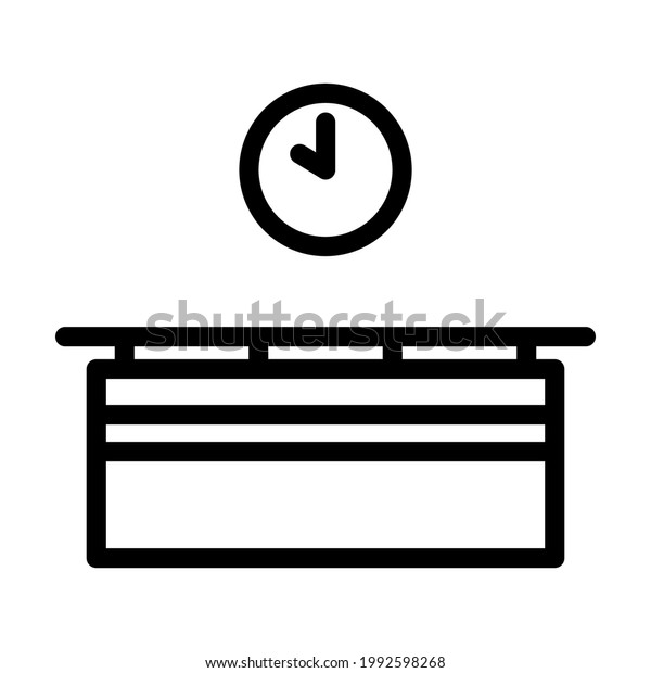Office Reception Desk Icon Bold Outline Stock Vector (Royalty Free ...