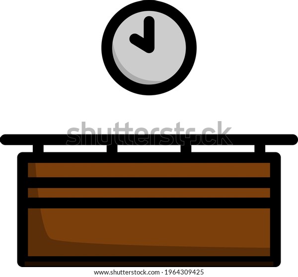 Office Reception Desk Icon Editable Bold Stock Vector (Royalty Free ...