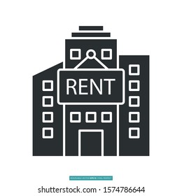 Office Rent Icon Vector Illustration Logo Stock Vector (Royalty Free ...