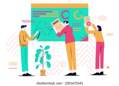 Office Report Analysis By Team Stock Vector (Royalty Free) 2201675541 ...
