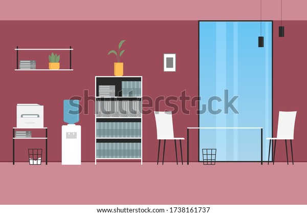 Office Room Interior Vector Illustration Stock Vector (Royalty Free ...