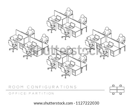 Office Room Setup Layout Configuration Half Stock Vector (Royalty Free ...