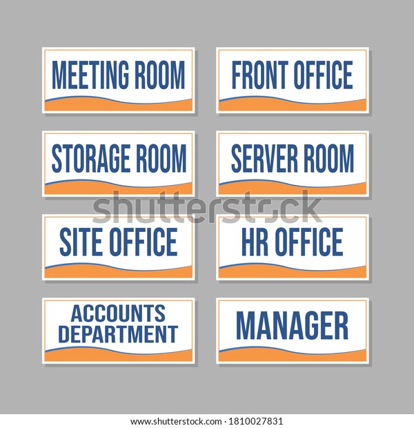 Office Room Signages Vector Template Design Stock Vector (Royalty Free ...