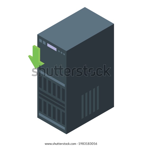 Office Server Backup Icon Isometric Office Stock Vector (Royalty Free ...
