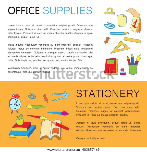 Office Stationery Background Banners Brochures Business Stock Vector ...