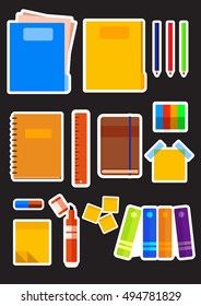 Office Stationery Set Vector Graphic Flat Stock Vector (Royalty Free ...