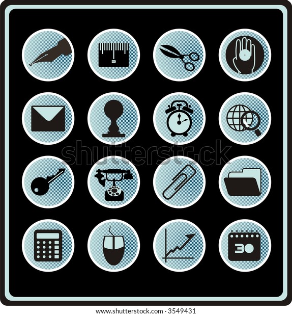 Office Symbols Blue Vector Illustration Stock Vector (Royalty Free ...