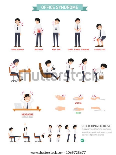 Office Syndrome Infographicvector Illustration Stock Vector (Royalty ...