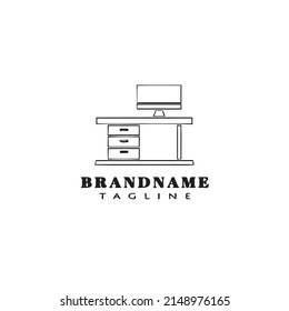 Office Table Logo Cartoon Icon Design Stock Vector (Royalty Free ...