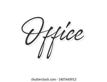 Office Vector Lettering Handwritten Text Label Stock Vector (Royalty ...