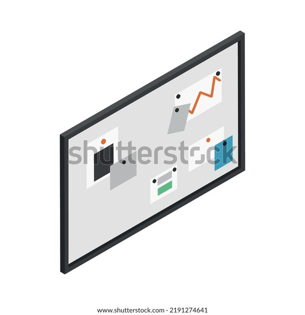 Office Wall Pin Board Papers Memo Stock Vector (Royalty Free ...
