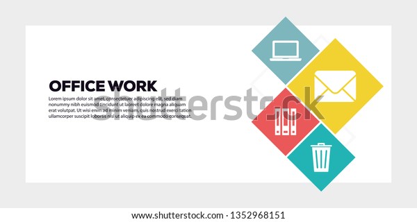Office Work Banner Concept Stock Vector (Royalty Free) 1352968151 ...