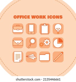 Office Work Icons Office Vectors Office Stock Vector (Royalty Free ...