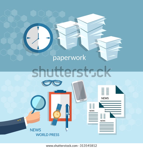 Office Work Paperwork Business Concept Startup Stock Vector (Royalty ...
