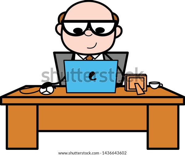 Office Work Retro Cartoon Father Old Stock Vector (Royalty Free) 1436643602