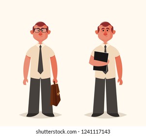 Office Worker Case Documents Cartoon Style Stock Vector (Royalty Free ...