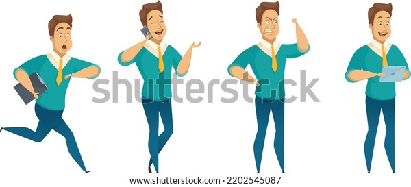 Office Worker Male Poses Set Stock Vector (Royalty Free) 2202545087 ...