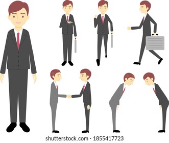 Office Worker Pose Collection Male Stock Vector (Royalty Free ...