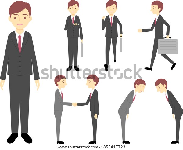 Office Worker Pose Collection Male Stock Vector (Royalty Free ...