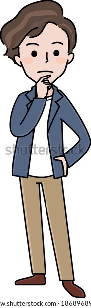 Office Worker Thinking Hand Drawn Style Stock Vector (Royalty Free ...