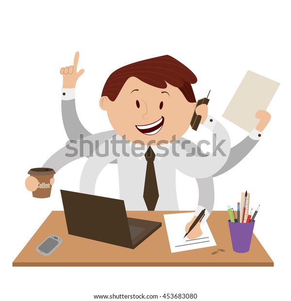 Office Worker Very Busy Best Worker Stock Vector (Royalty Free ... Office Worker Very Busy Best Worker Stock Vector (Royalty Free ...