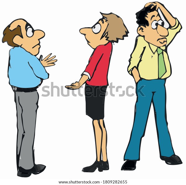 Office Workers Looking Confused Dont Know Stock Vector (Royalty Free ...