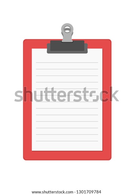 Office Writing Pad Paper Clip Board Stock Vector (Royalty Free ...