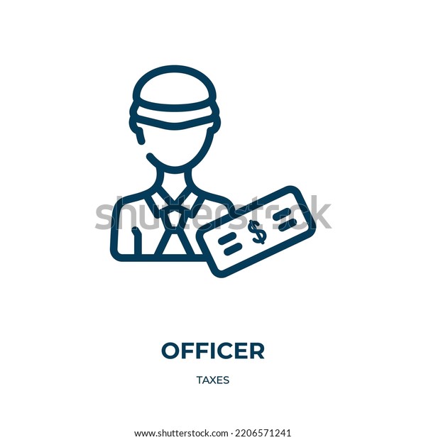 Officer Icon Linear Vector Illustration Taxes Stock Vector (Royalty ...