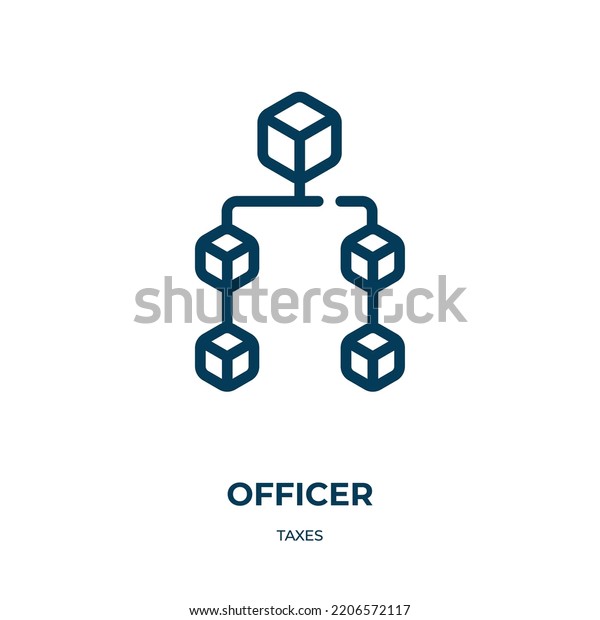 Officer Icon Linear Vector Illustration Taxes Stock Vector (Royalty ...