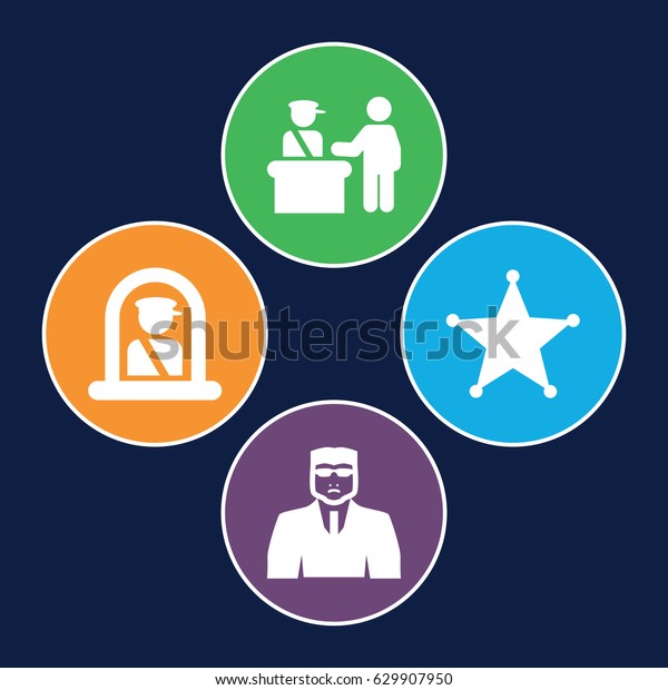 Officer Icons Set Set 4 Officer Stock Vector (Royalty Free) 629907950 ...