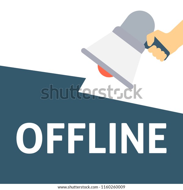 Offline Announcement Hand Holding Megaphone Speech Stock Vector ...