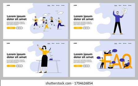 Offline Online Activities Set Athletes Running Stock Vector (Royalty ...