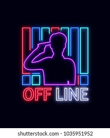 Offline Slogan Neon Sign Light Banner Stock Vector (Royalty Free ...