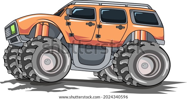 Offroad Big Truck Hand Drawing Illustration Stock Vector (Royalty Free ...