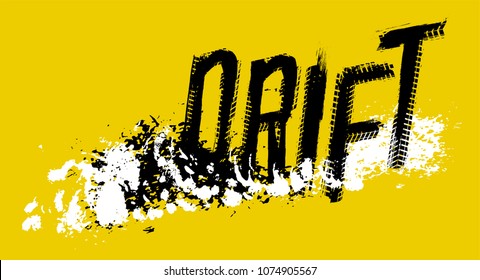 Offroad Hand Drawn Grunge Drift Lettering Stock Vector (Royalty Free ...