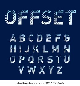 Offset Display Alphabet Letters Set Dots Stock Vector (Royalty Free ...